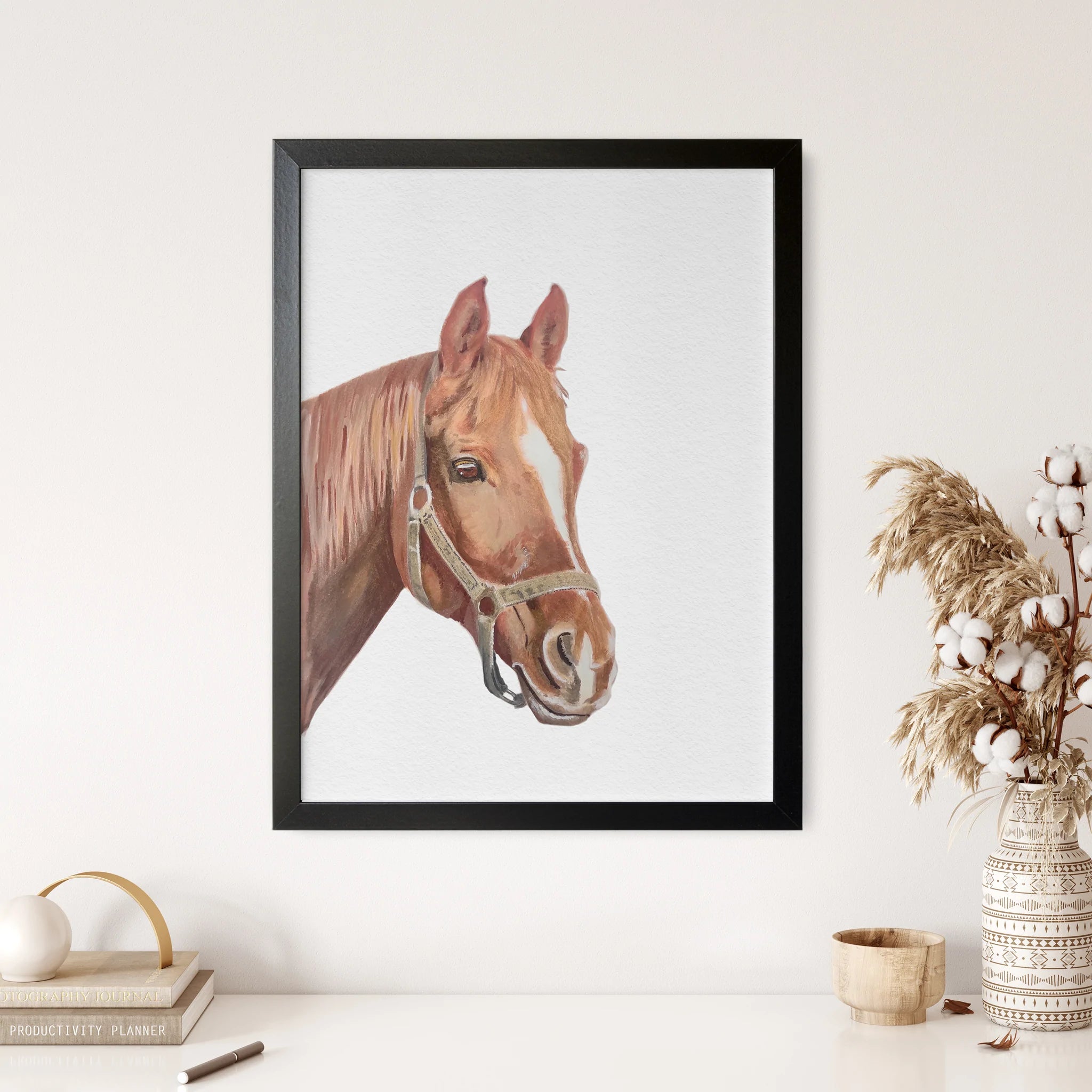 Custom Hand-Painted Horse Portrait From Photo – doglenart